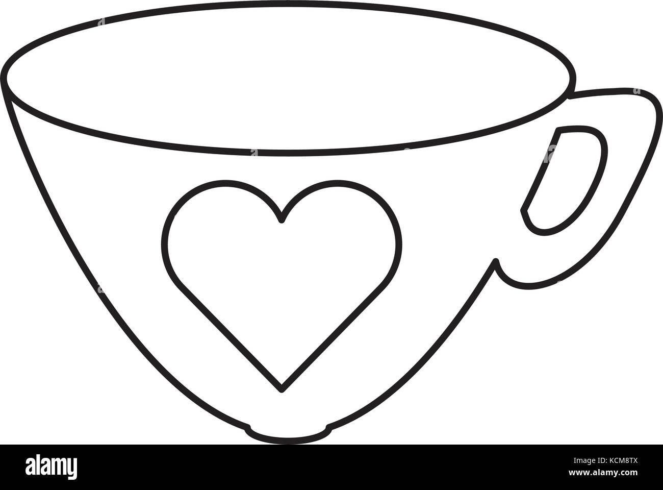 uncolored cup over white background vector illustration Stock Vector ...