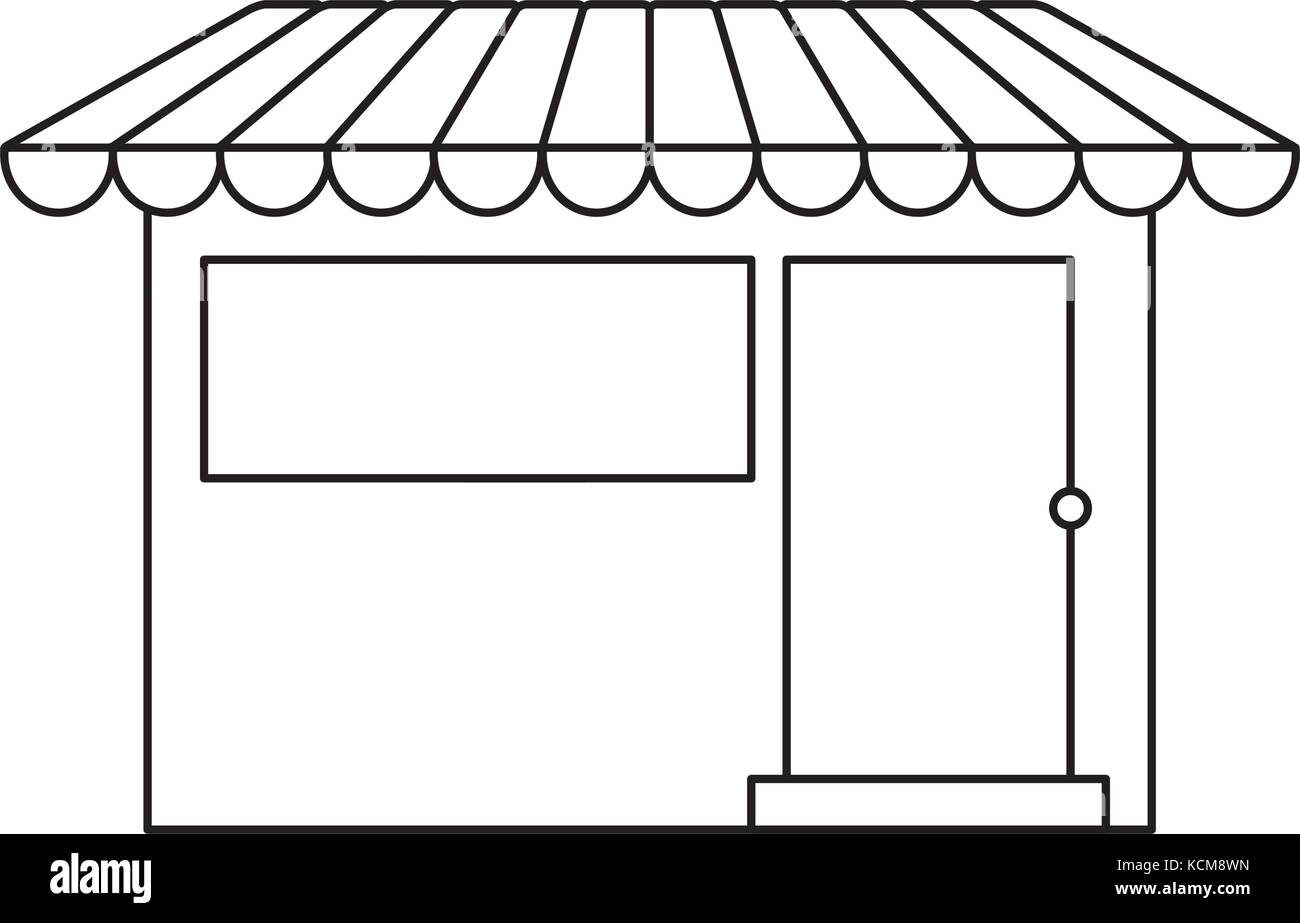 uncolored store over white background vector illustration Stock Vector ...