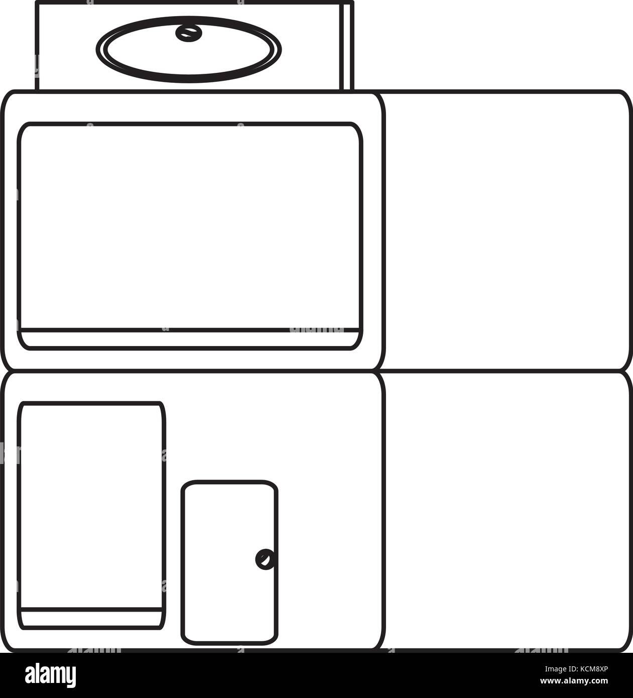 flat line uncolored house over white background vector illustration ...