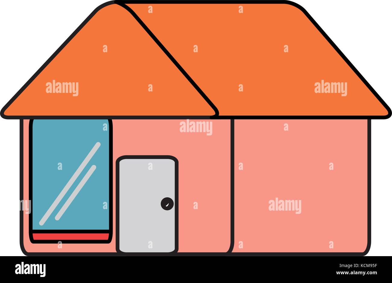 flat line colored over white background vector illustration Stock ...