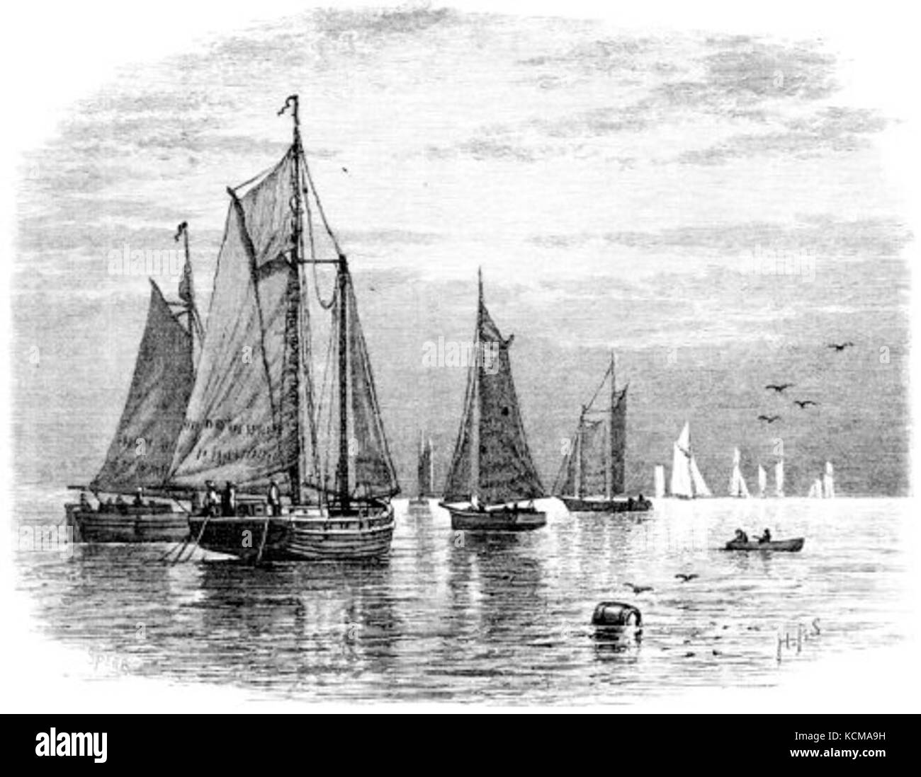 Fishing vessels at sea Black and White Stock Photos & Images - Alamy