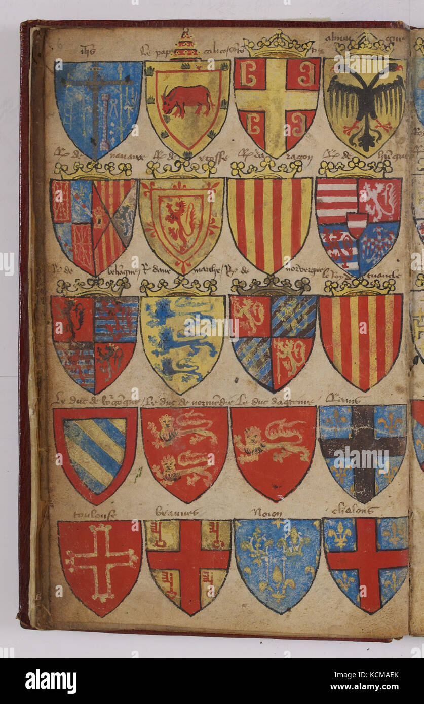 Feuillet 5 de l'Armorial Le Breton Stock Photo - Alamy