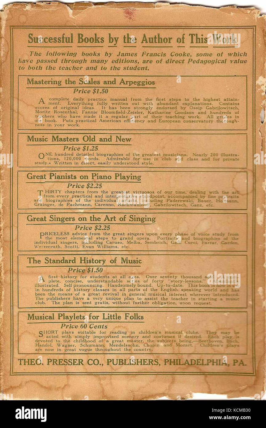 The rear dustcover of the book 'Great Singers on the Art of Singing ...