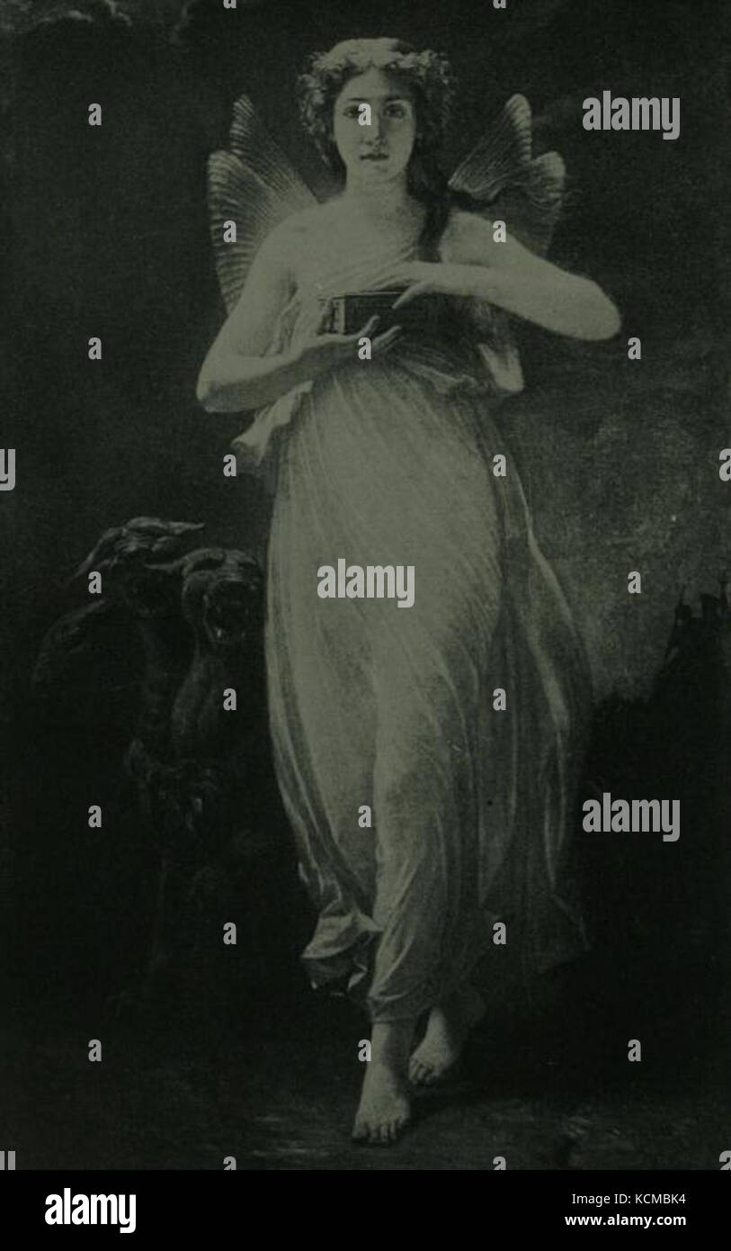 Angel with Hound of Hell Stock Photo - Alamy