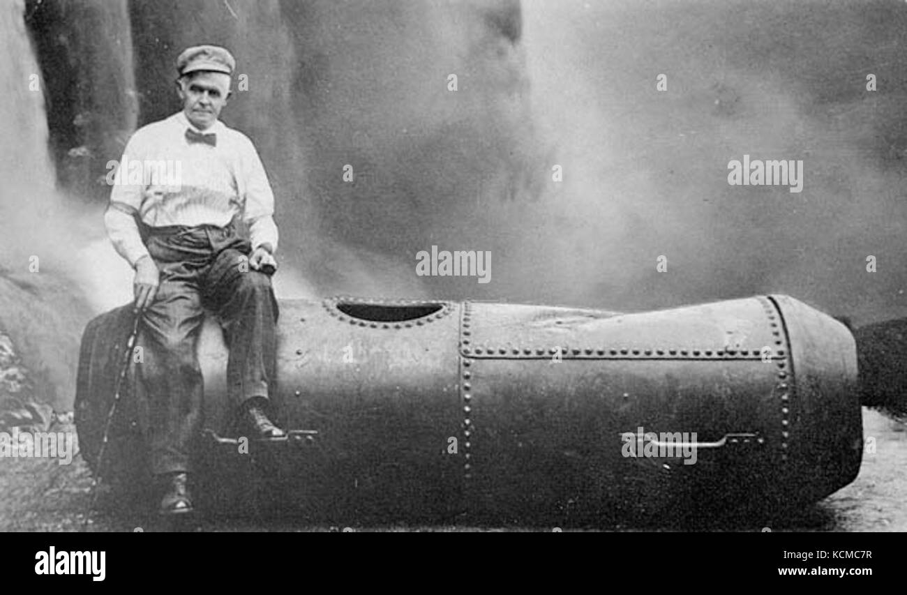 Bobby Leach, famous for his stunt at Niagara Falls, captured in an ...