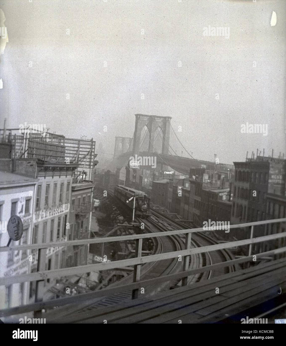 Brooklyn Museum Brooklyn Bridge and Elevated Road to Fulton Ferry Edgar ...