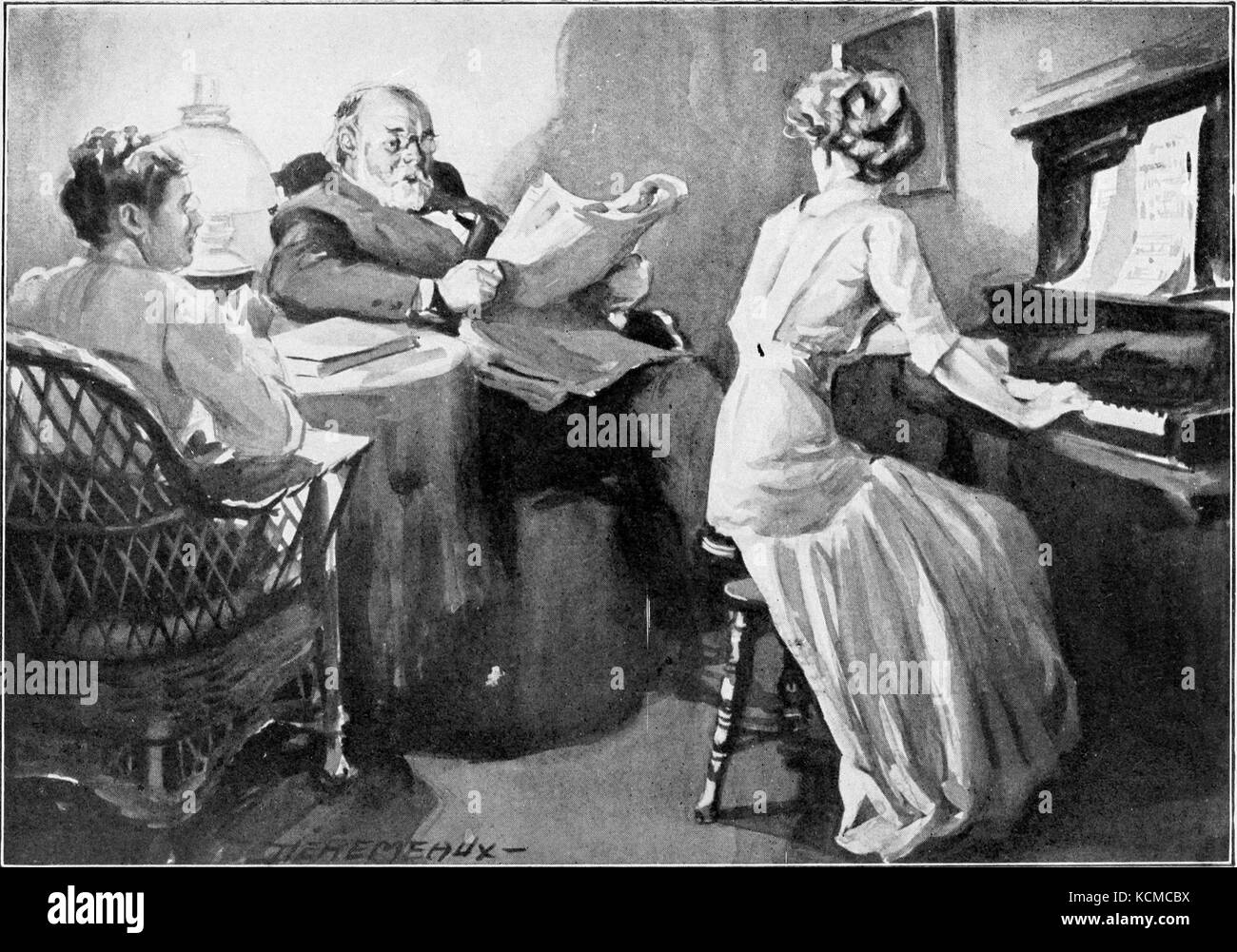 An illustration from the 1912 short story collection 'Buttered Side ...