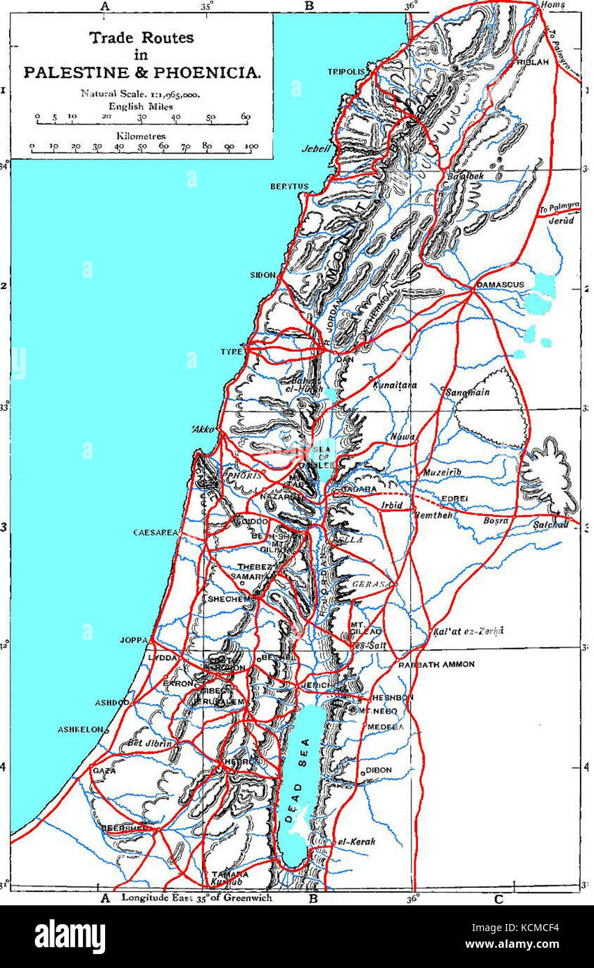 C B Trade Map2 PalestineTradeRoutes Stock Photo - Alamy