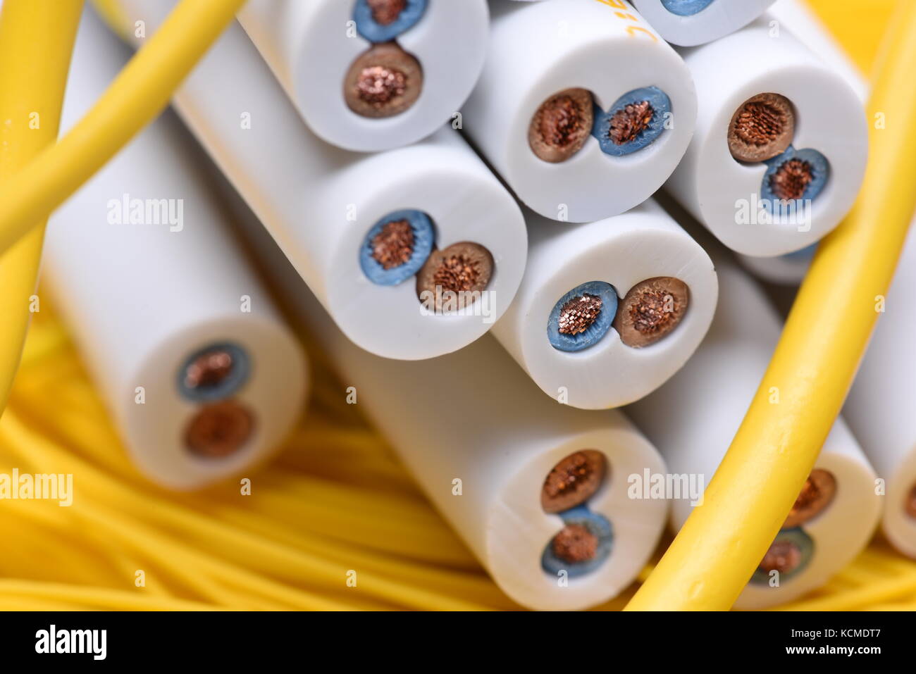 Electrical cable closeup, energy and technology equipment Stock Photo ...