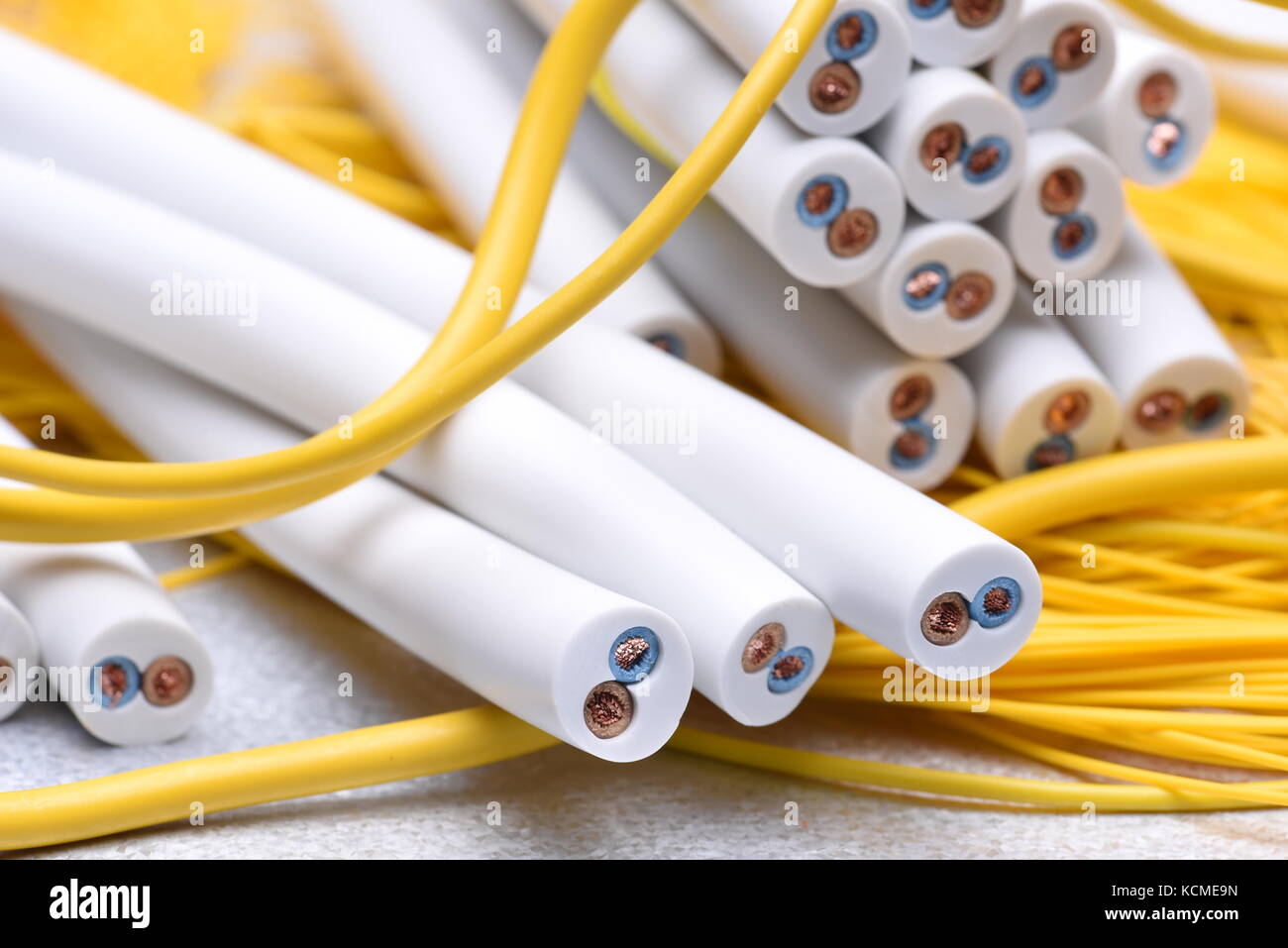 Electrical cable closeup, energy and technology equipment Stock Photo ...