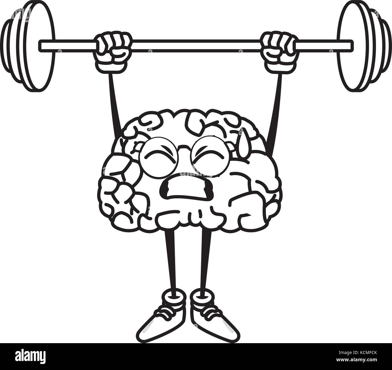 Cute brain cartoon doing exercise Stock Vector Image & Art - Alamy