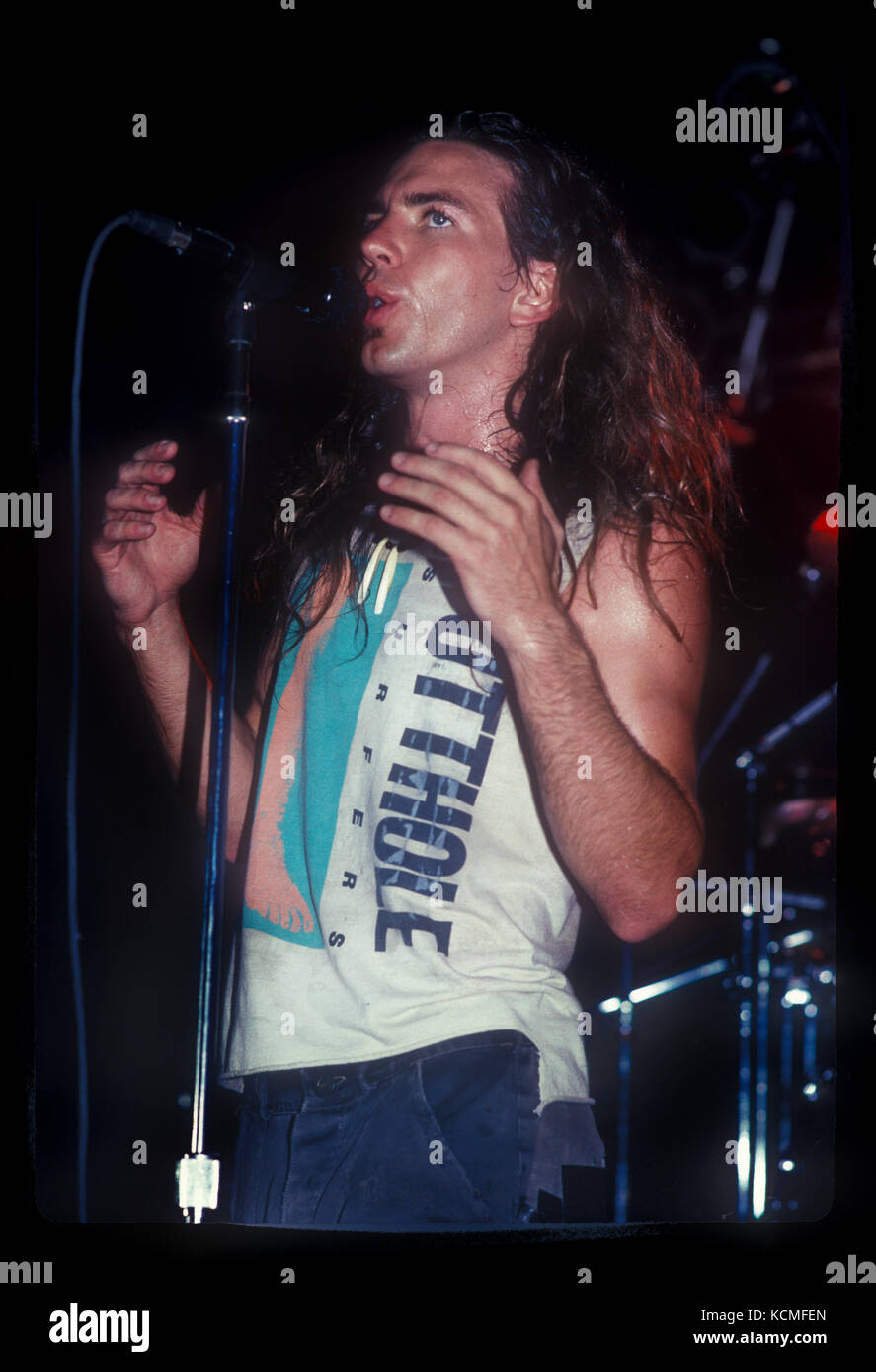 PEARL JAM performing live in Los Angeles, CA USA in 1991. Photo © Kevin ...