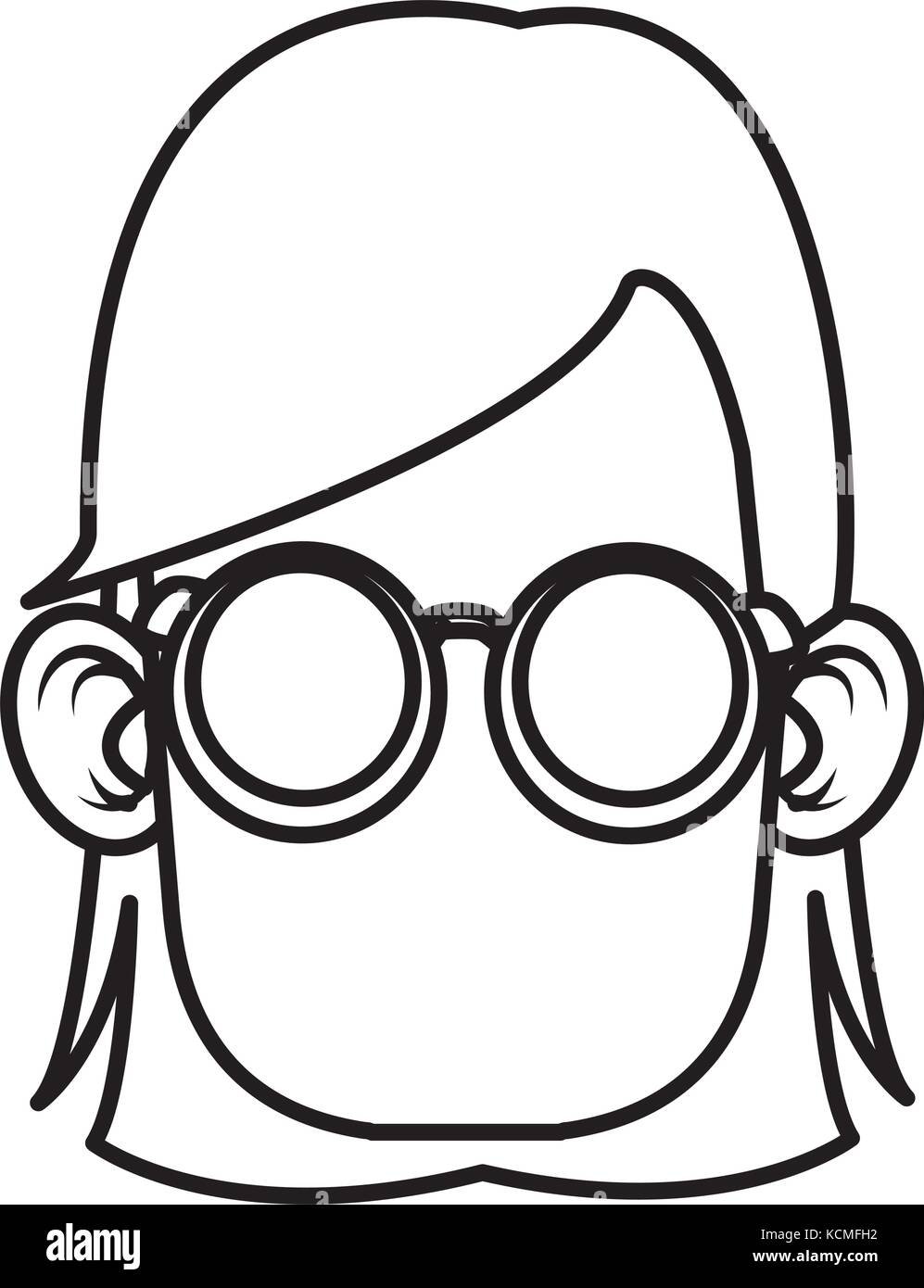 Cute Girl With Glasses Cartoon Stock Vector Image And Art Alamy