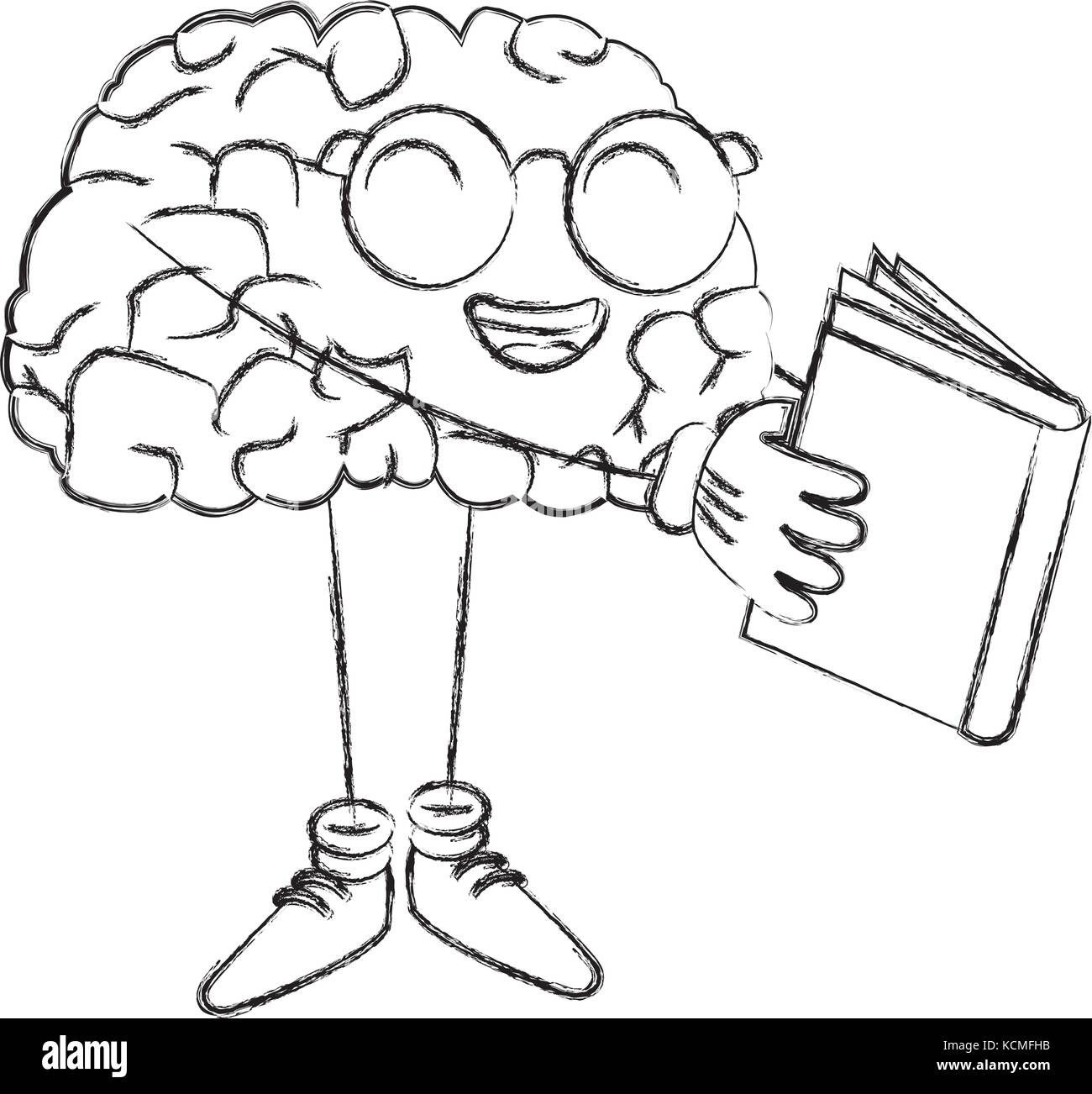 Cute brain reading cartoon Stock Vector Image & Art - Alamy
