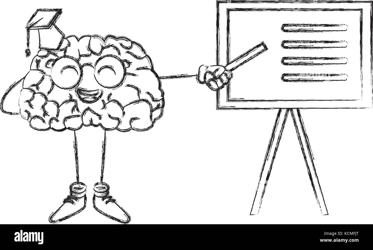 Cute brain teaching cartoon Stock Vector Image & Art - Alamy