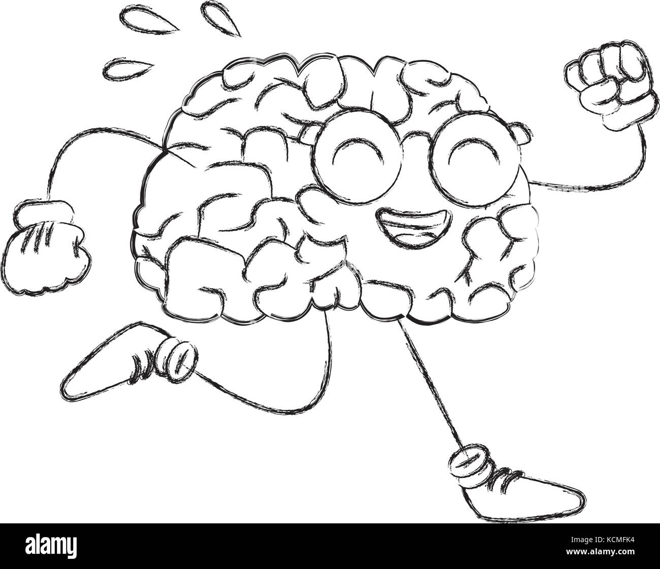 Fun cartoon character brain Black and White Stock Photos & Images - Alamy