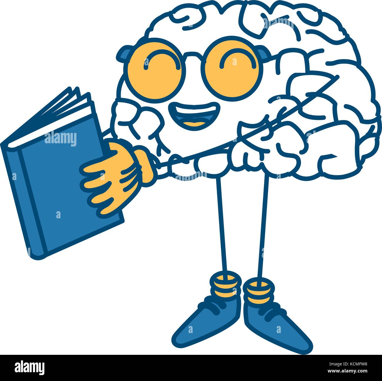 Cute brain reading cartoon Stock Vector Image & Art - Alamy