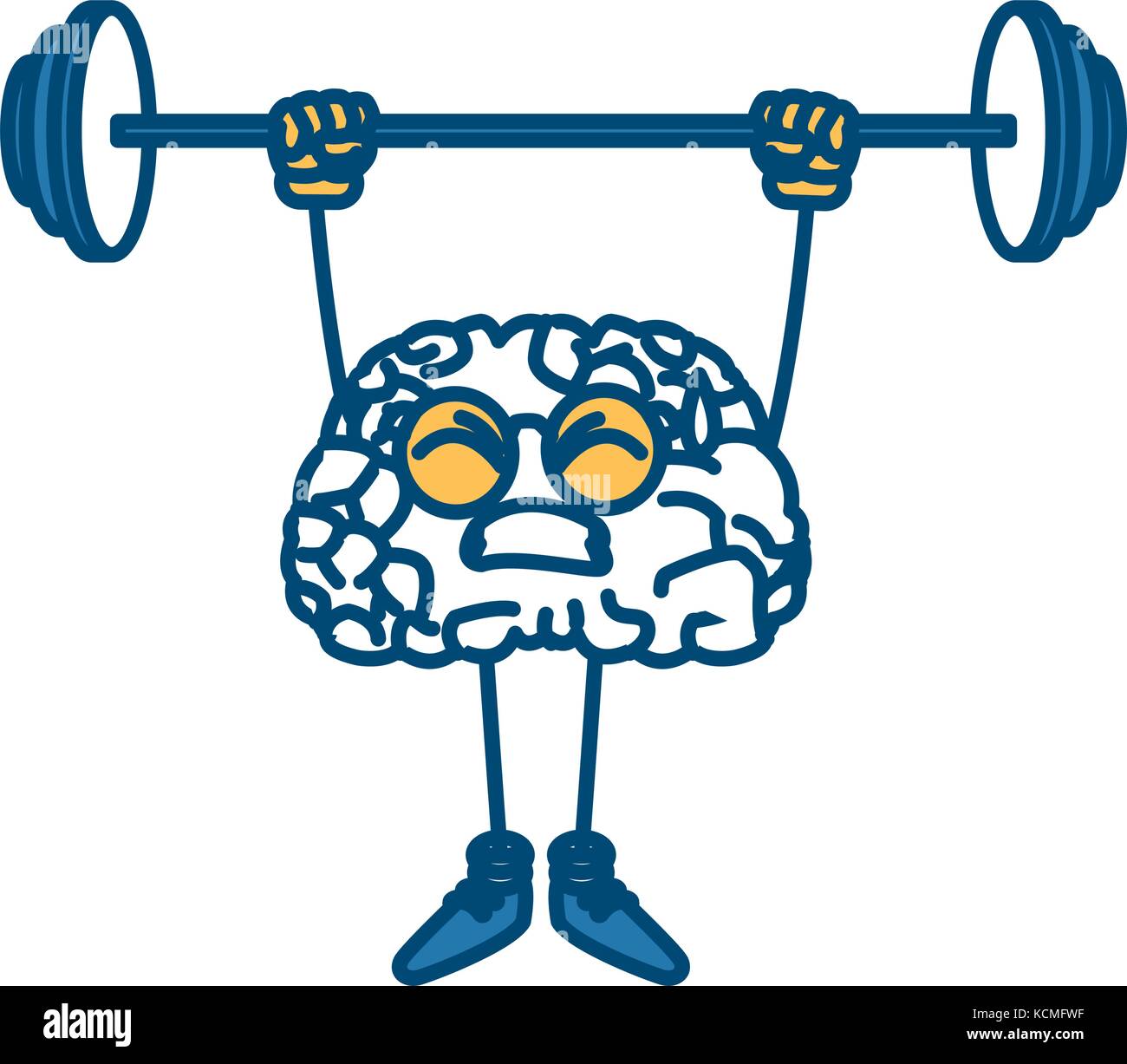 Cute brain cartoon doing exercise Stock Vector Image & Art - Alamy