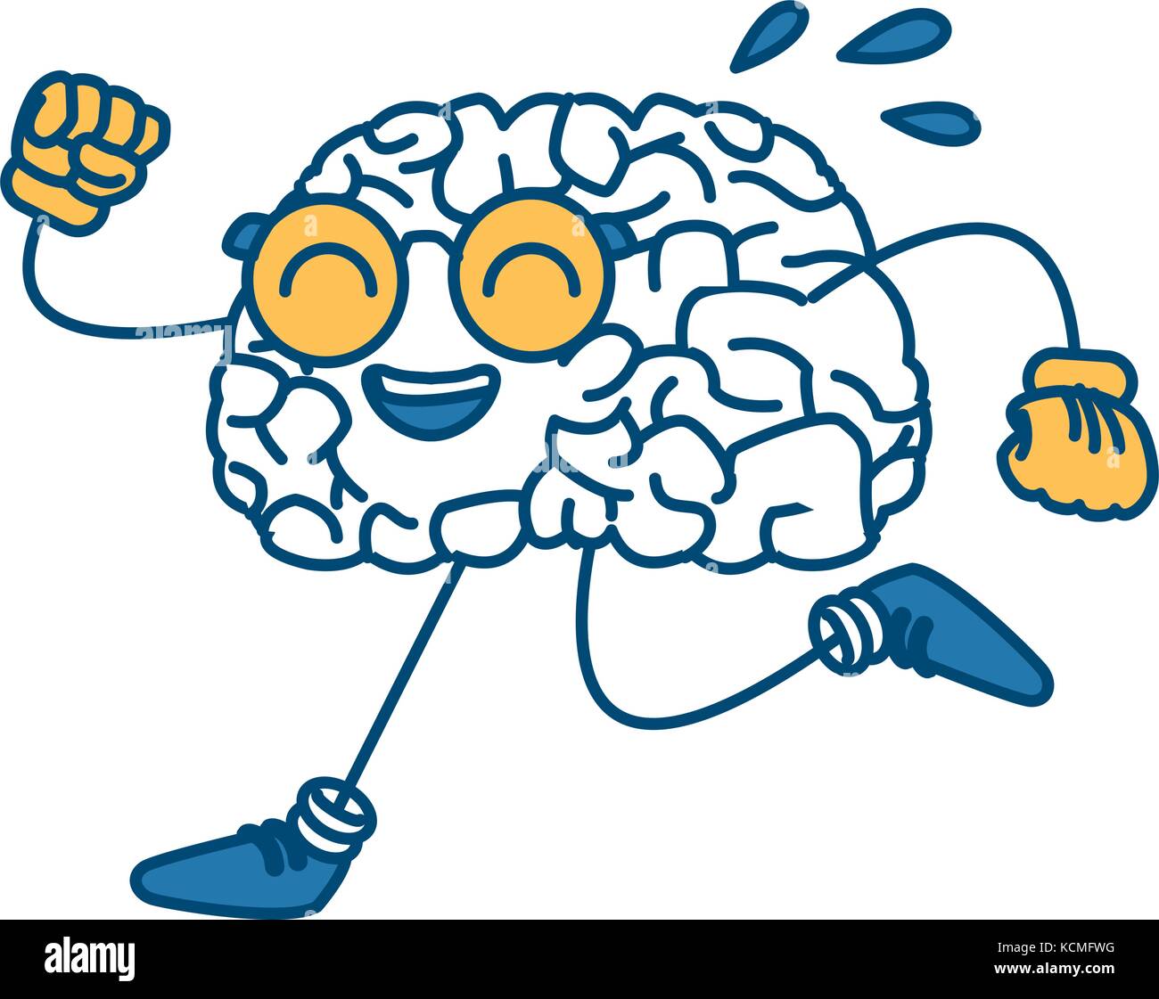 Brain cartoon running Stock Vector Image & Art - Alamy