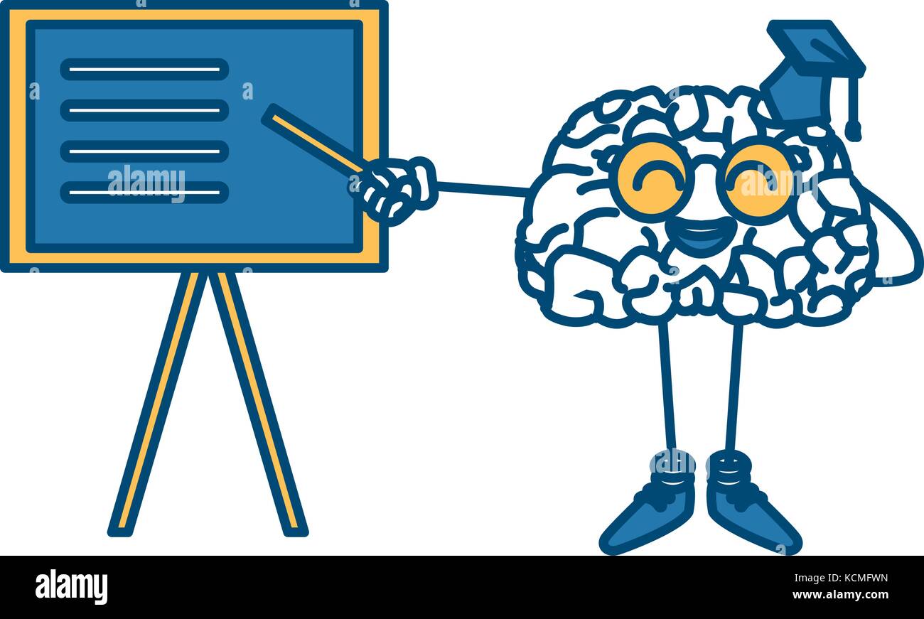 Cute brain teaching cartoon Stock Vector Image & Art - Alamy