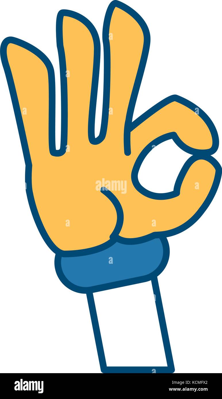 Glova hand ok symbol cartoon Stock Vector Image & Art - Alamy