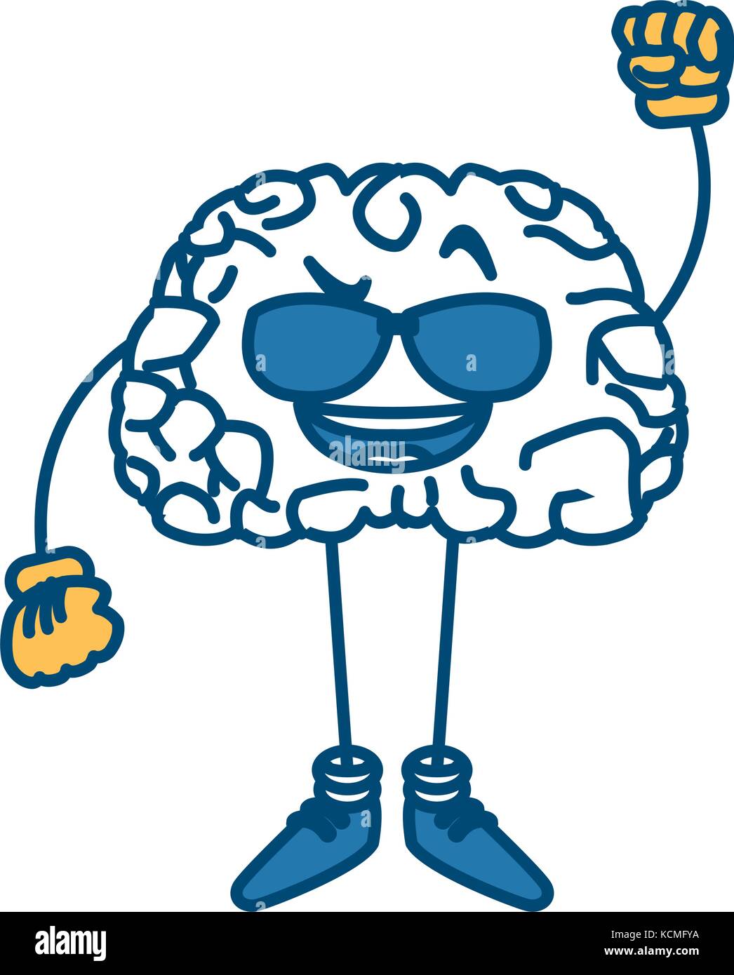 Cute brain with sunglasses cartoon Stock Vector Image & Art - Alamy