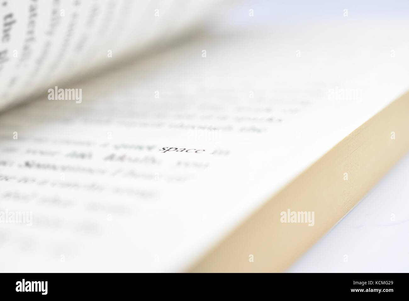 Close Up of Open Book,Lines and Words Stock Photo - Alamy