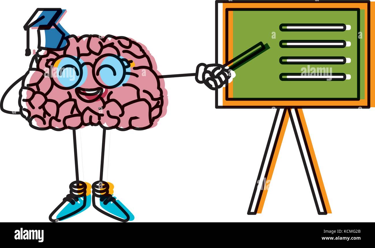Cute brain teaching cartoon Stock Vector Image & Art - Alamy