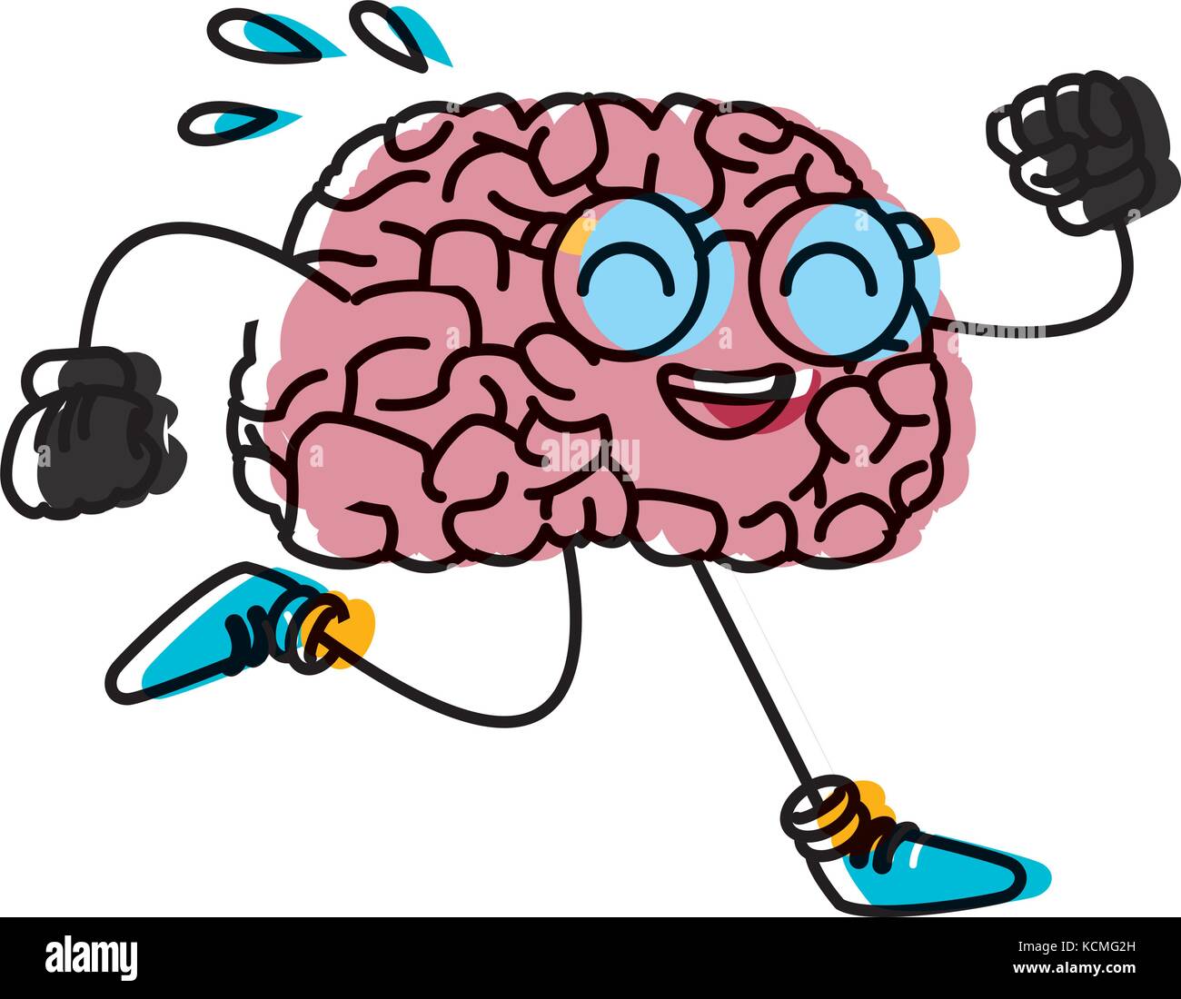 Brain cartoon running Stock Vector Image & Art - Alamy
