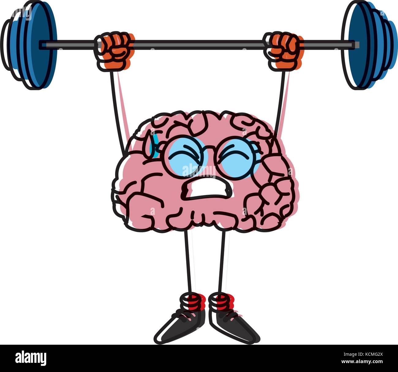 Cute brain cartoon doing exercise Stock Vector Image & Art - Alamy
