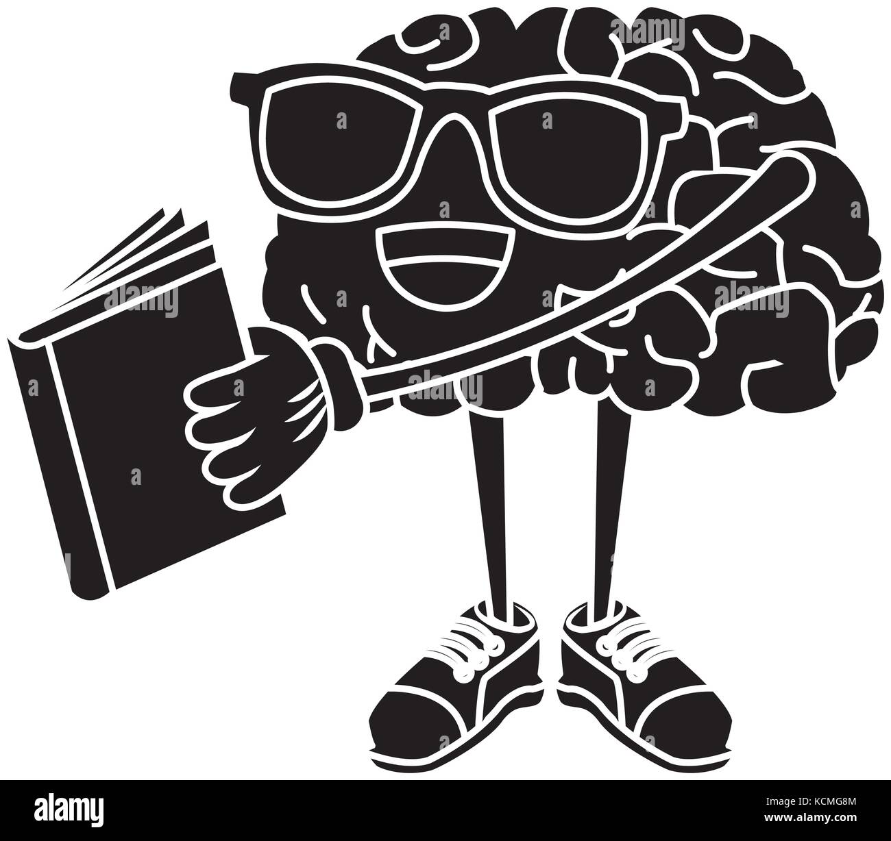 Cute brain reading cartoon Stock Vector Image & Art - Alamy
