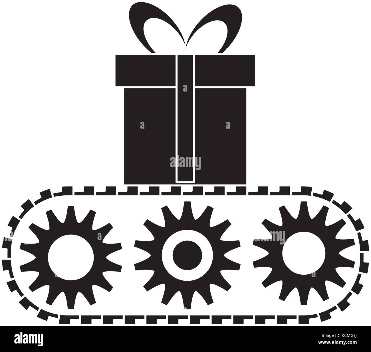 Box in conveyor Stock Vector Images - Alamy