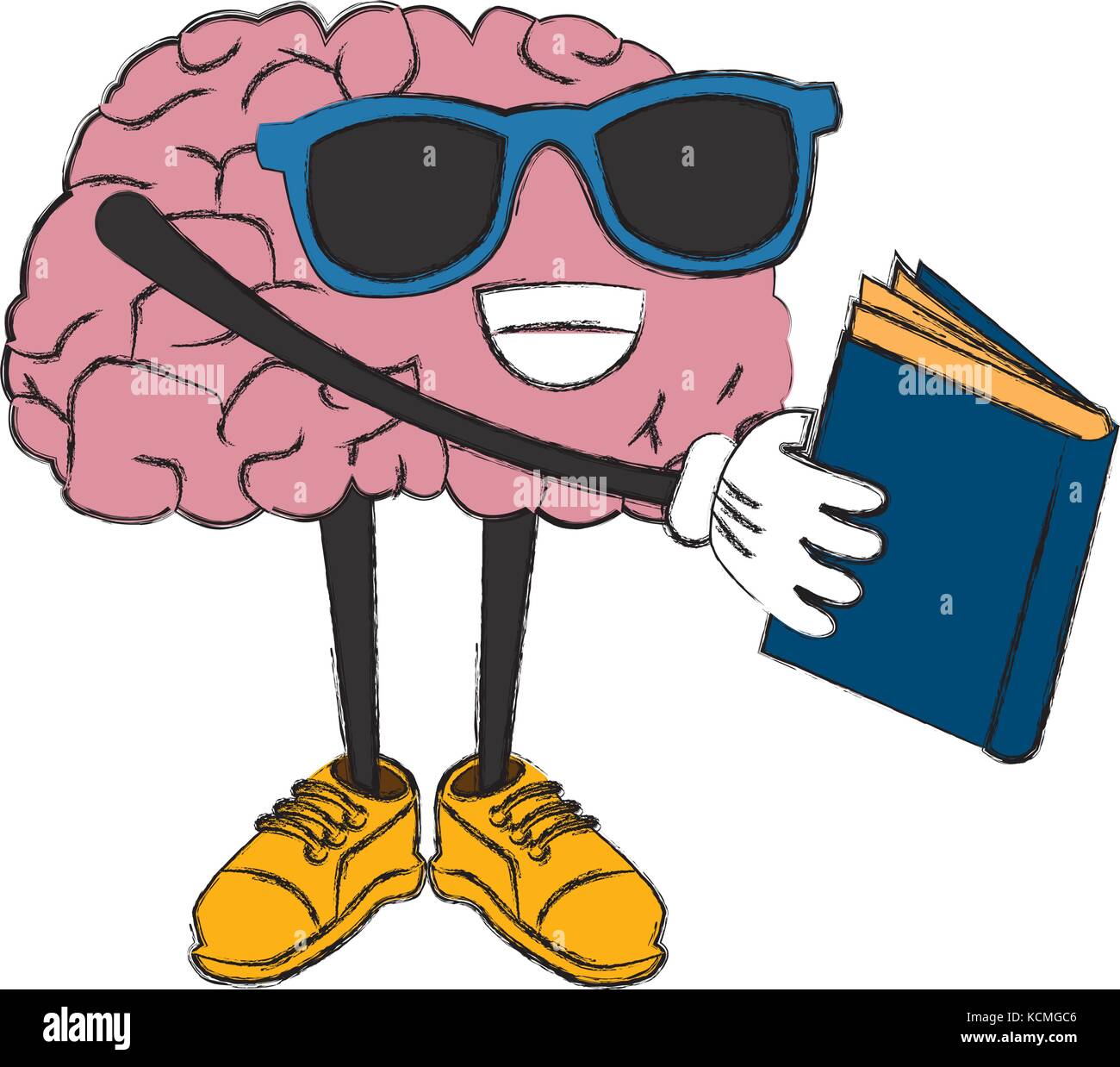 Cute brain reading cartoon Stock Vector Image & Art - Alamy