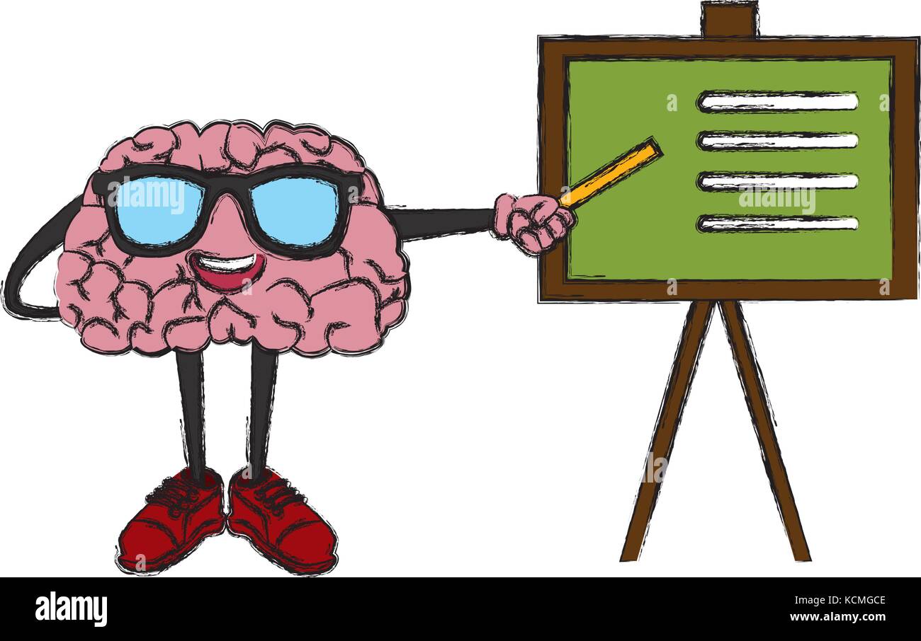 Cute brain teaching cartoon Stock Vector Image & Art - Alamy
