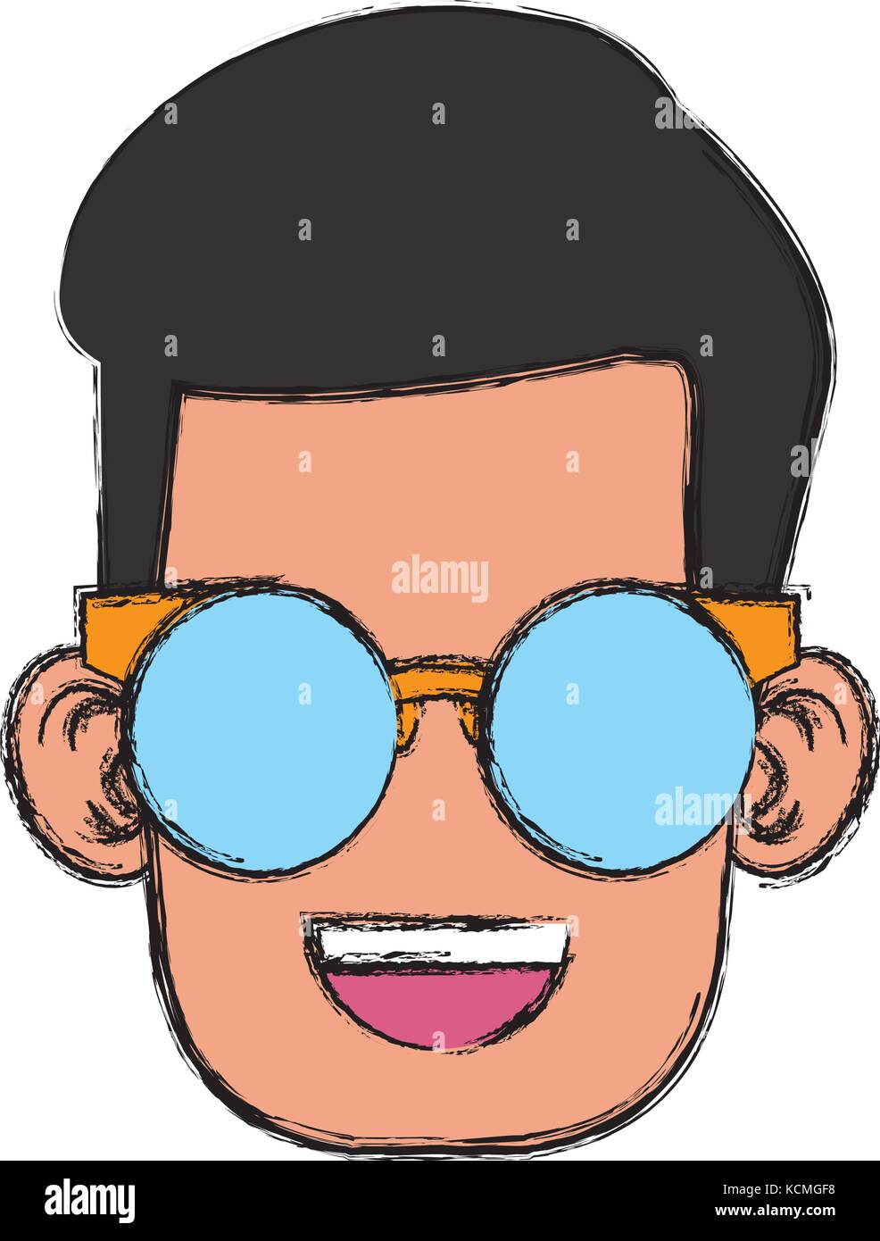 Cute boy with glasses cartoon Stock Vector Image & Art - Alamy