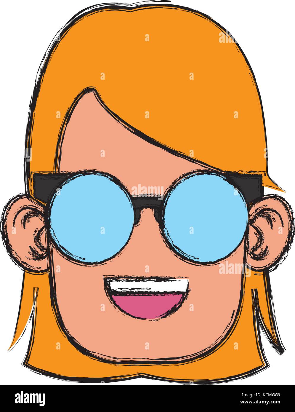 Cute girl with glasses cartoon Stock Vector Image & Art - Alamy