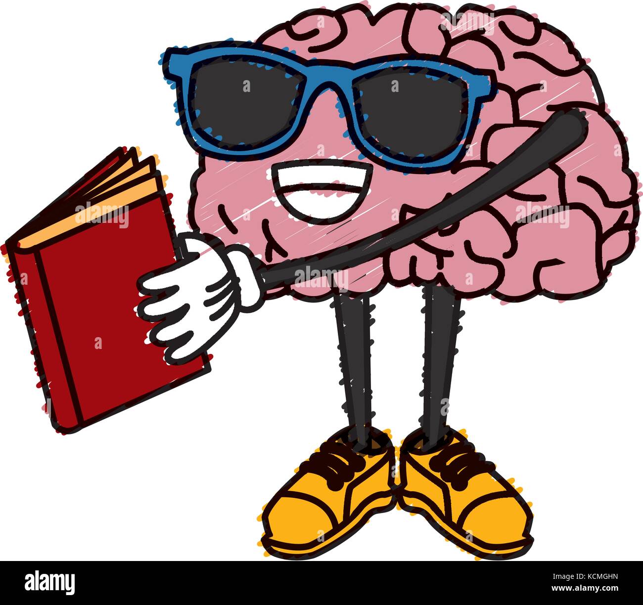 Cute brain reading cartoon Stock Vector Image & Art - Alamy