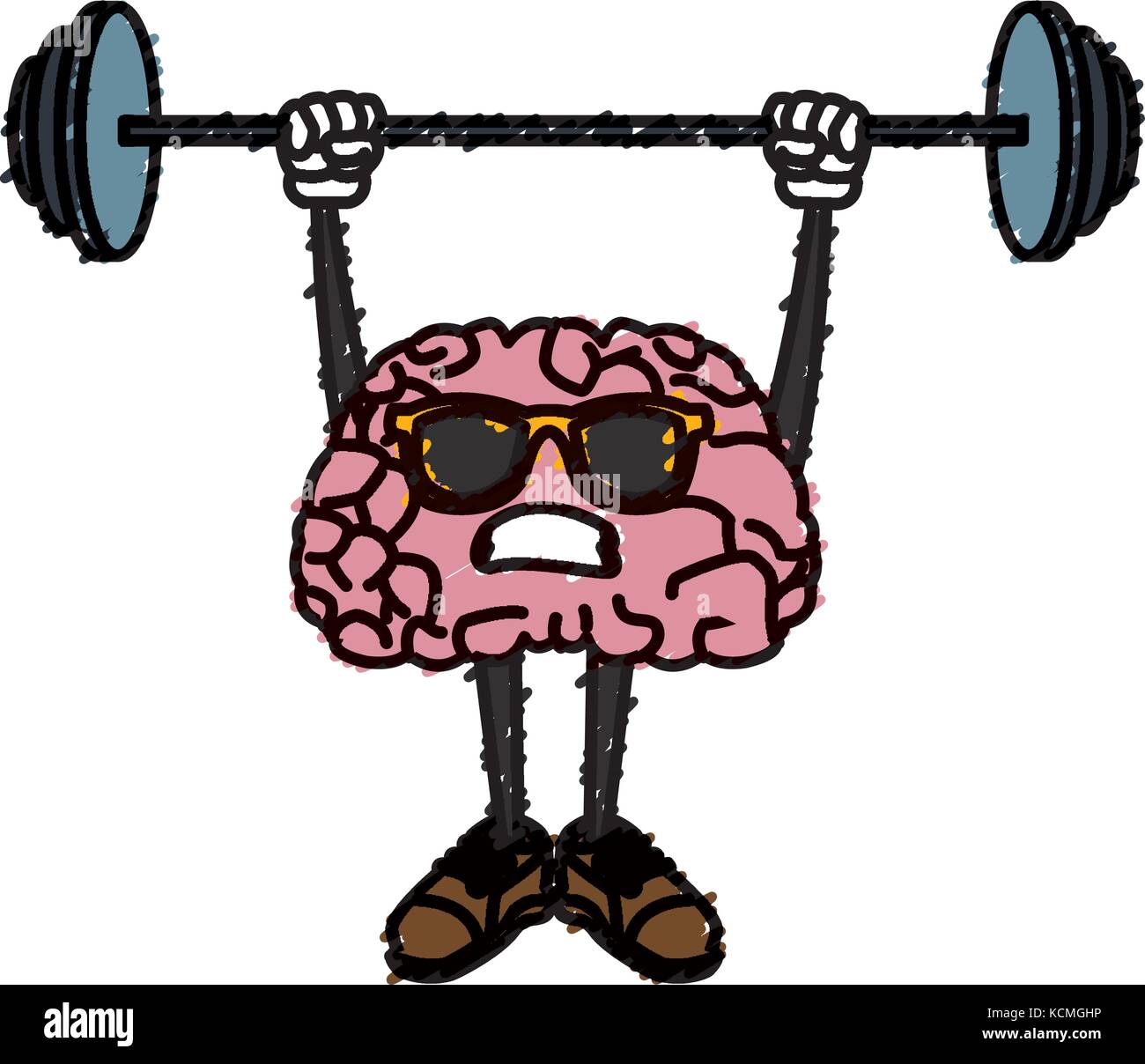 Cute brain cartoon doing exercise Stock Vector Image & Art - Alamy