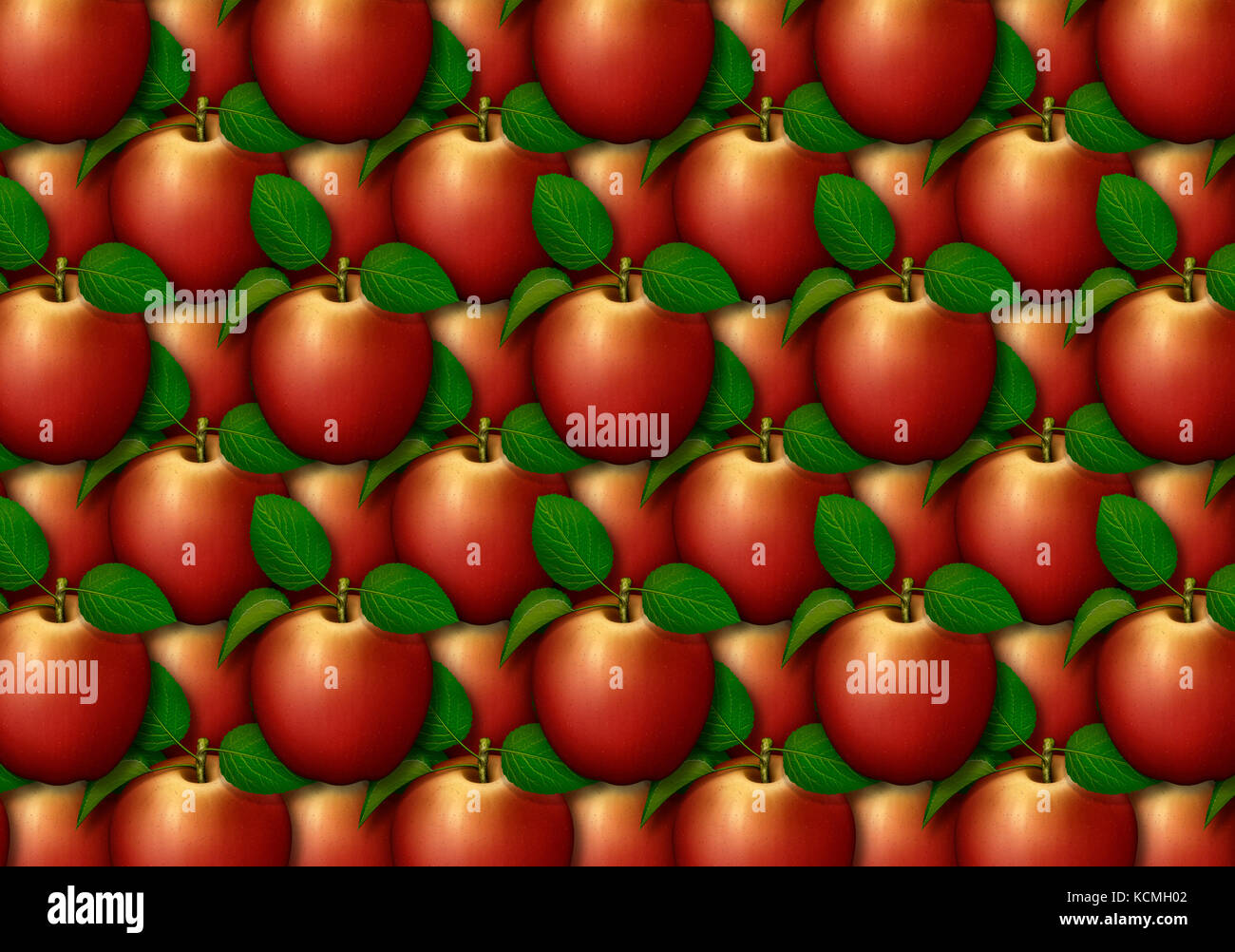 Digital illustration of apples arranged as a background pattern Stock ...