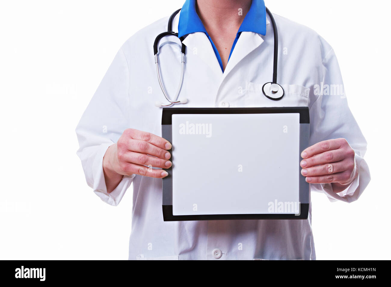 Doctor holding whiteboard Stock Photo - Alamy