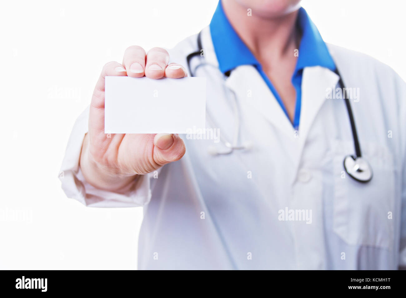 Doctor with card Stock Photo - Alamy