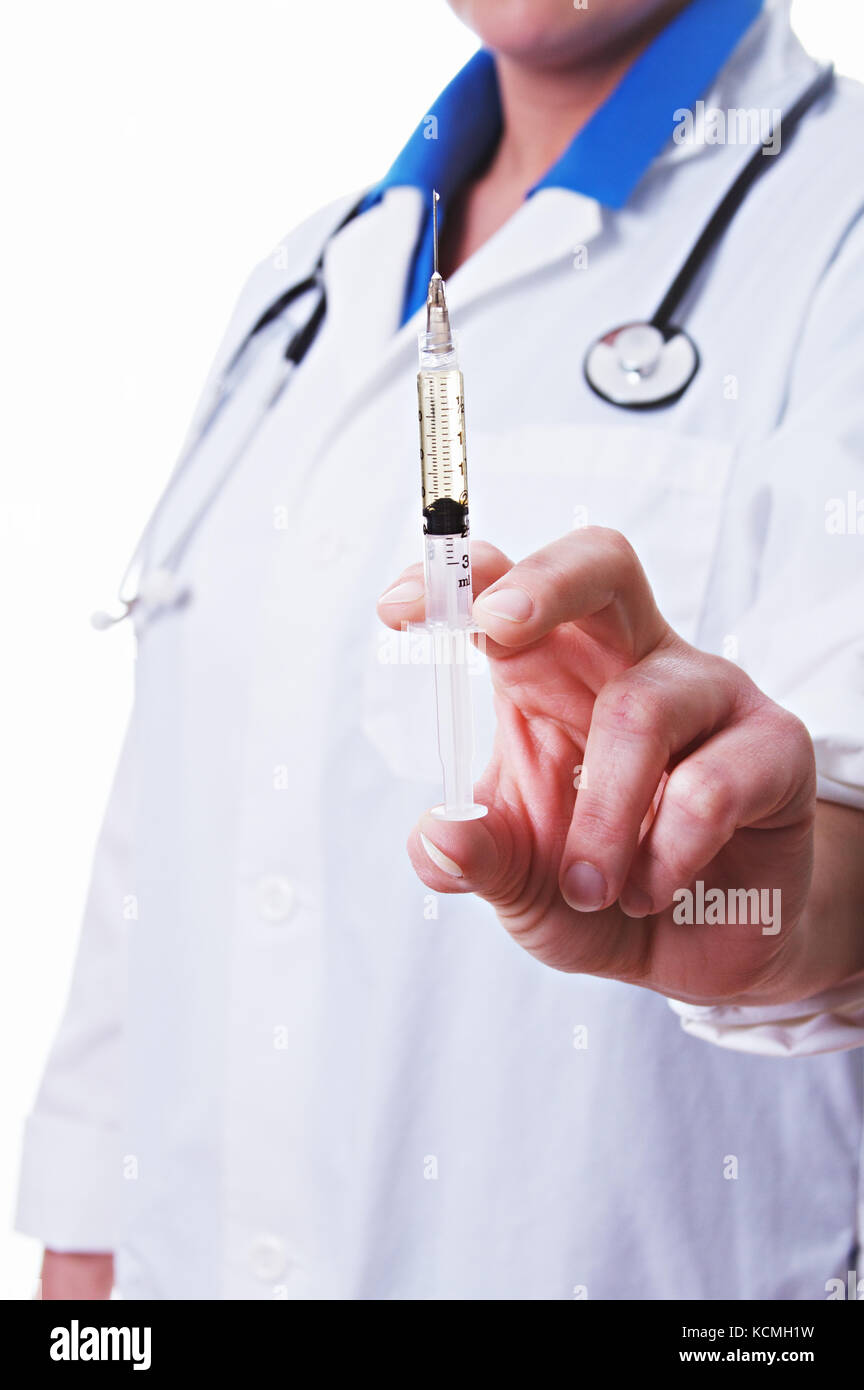 Doctor with syringe Stock Photo - Alamy