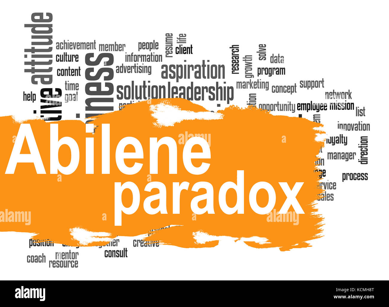Abilene Paradox word cloud with orange banner image with hi-res ...