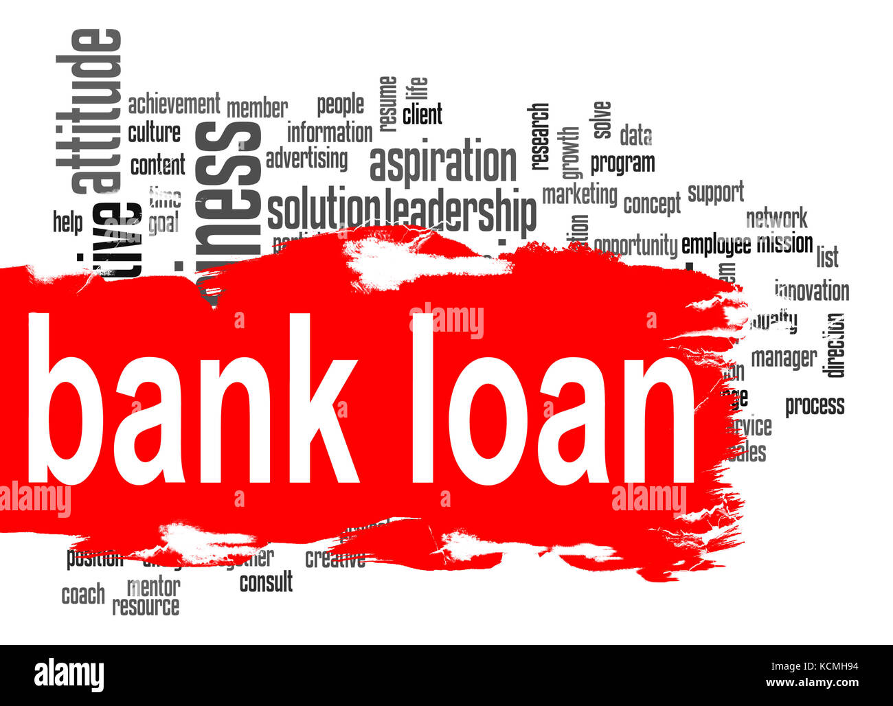 Bank loan word cloud with red banner image with hi-res rendered artwork ...