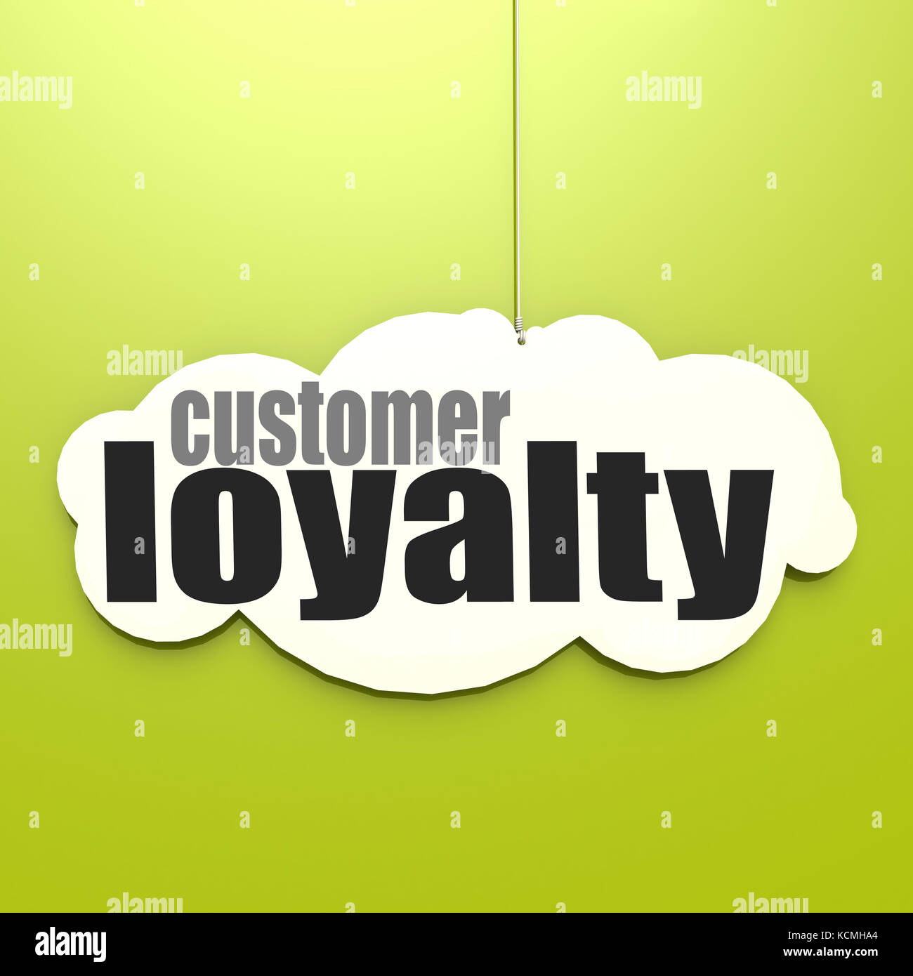 White cloud with customer loyalty image with hi-res rendered artwork ...