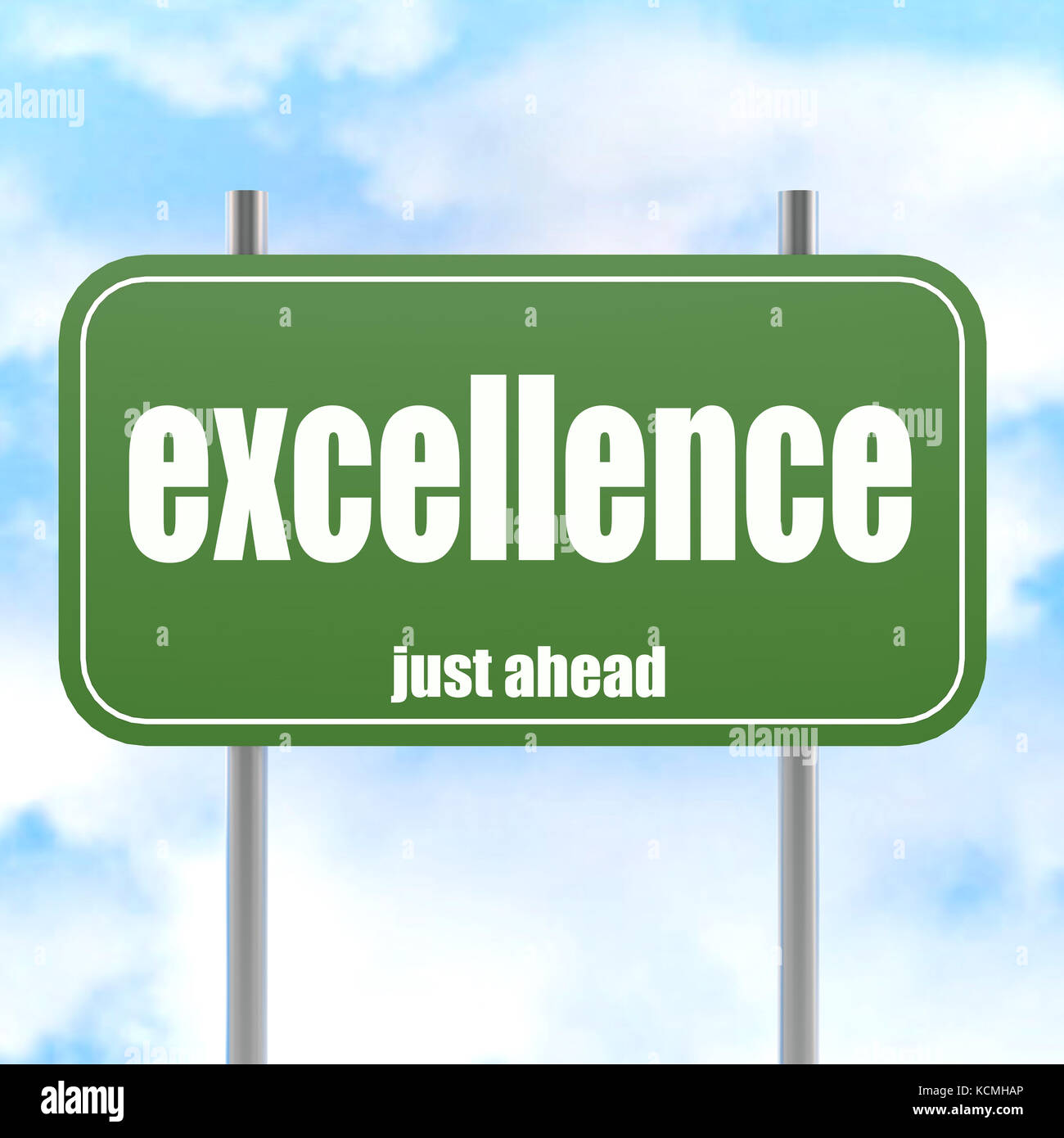 Green road sign with excellence word image with hi-res rendered artwork ...