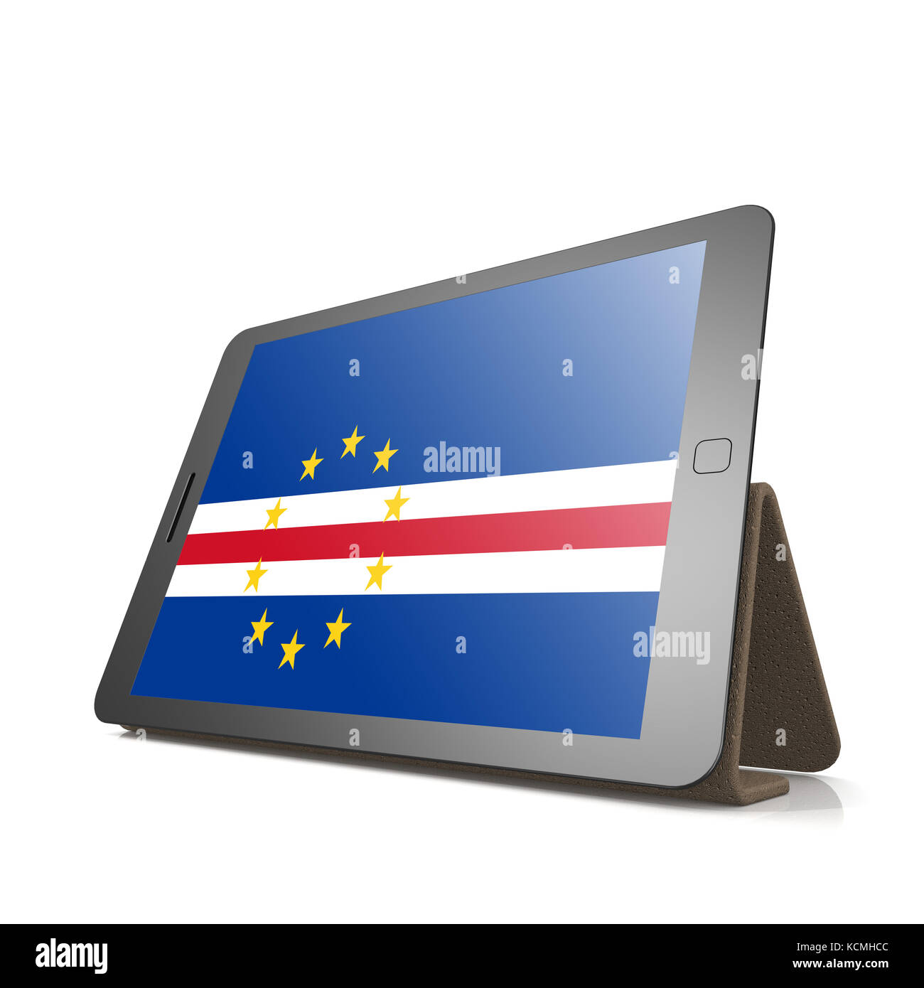 Tablet with Cape Verde flag image with hi-res rendered artwork that ...