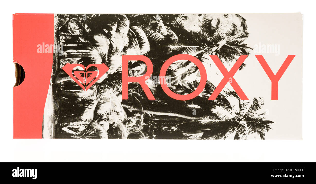 Winneconne, WI - 1 October 2017: A Roxy shoe box on an isolated ...