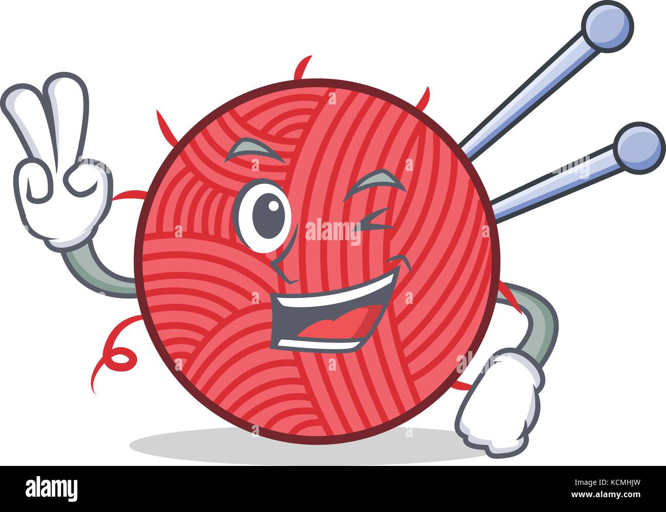 Two finger knitting character cartoon style Stock Vector Image & Art ...