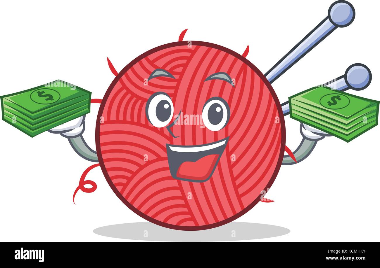 With money knitting character cartoon style Stock Vector Image & Art ...